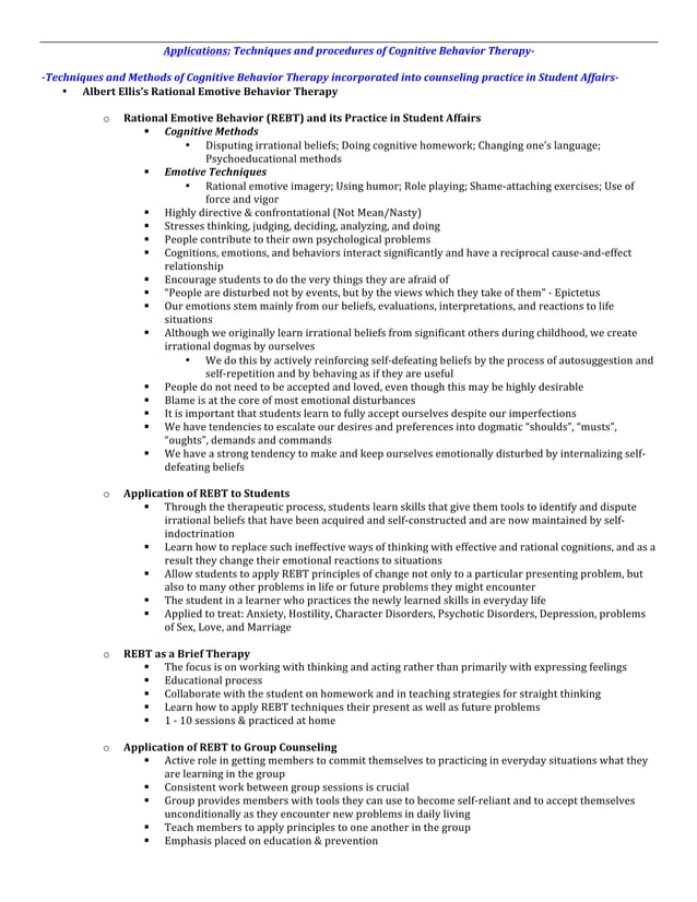 An Overview: Cognitive Behavior Therapy | PDF | Mental Health ...