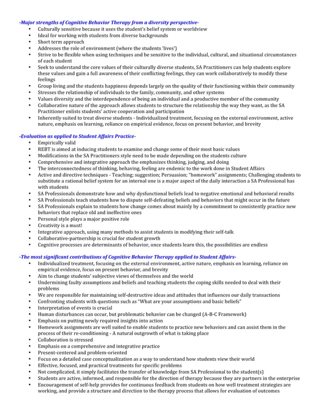 An Overview: Cognitive Behavior Therapy | PDF | Mental Health | Diseases and Conditions