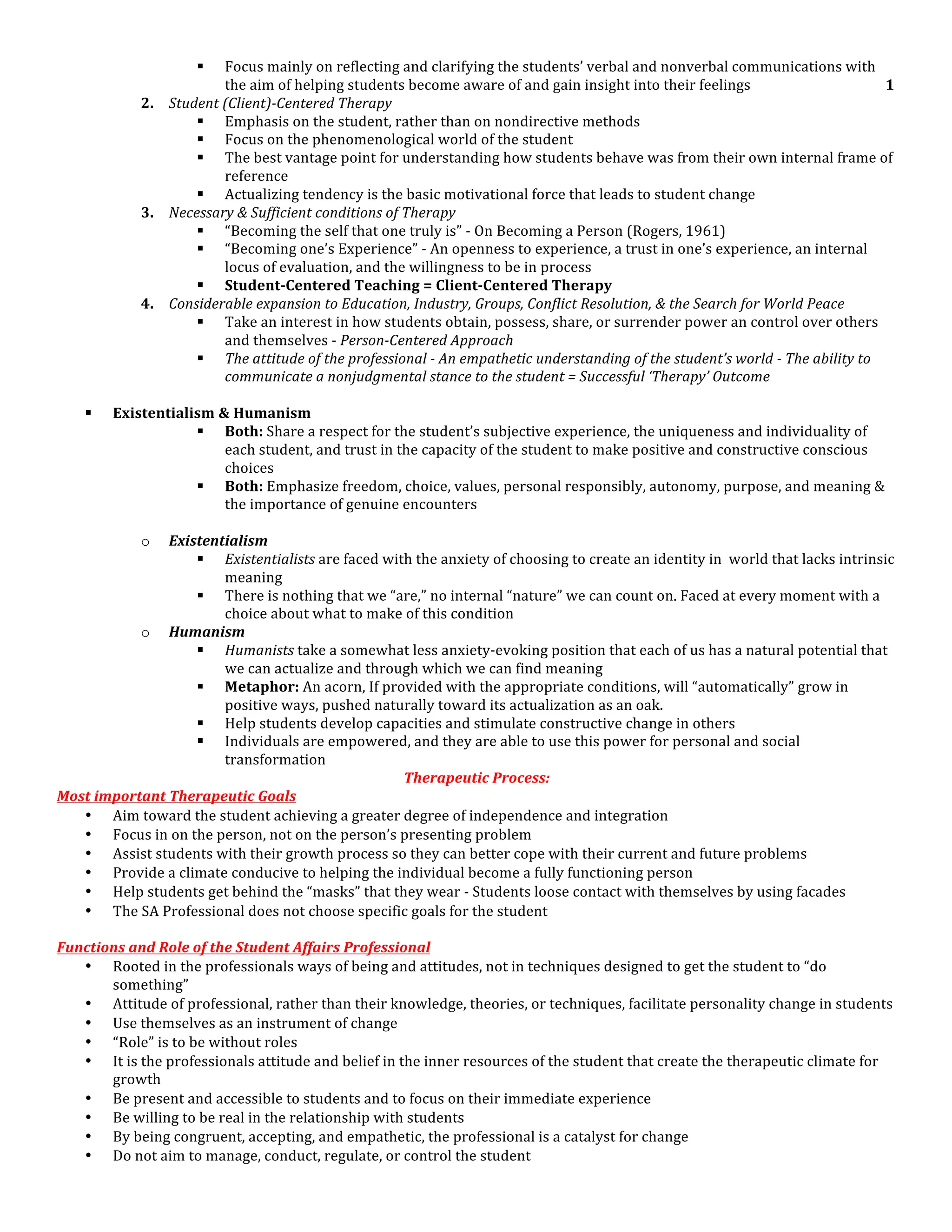 An Overview: Person Centered Therapy | PDF