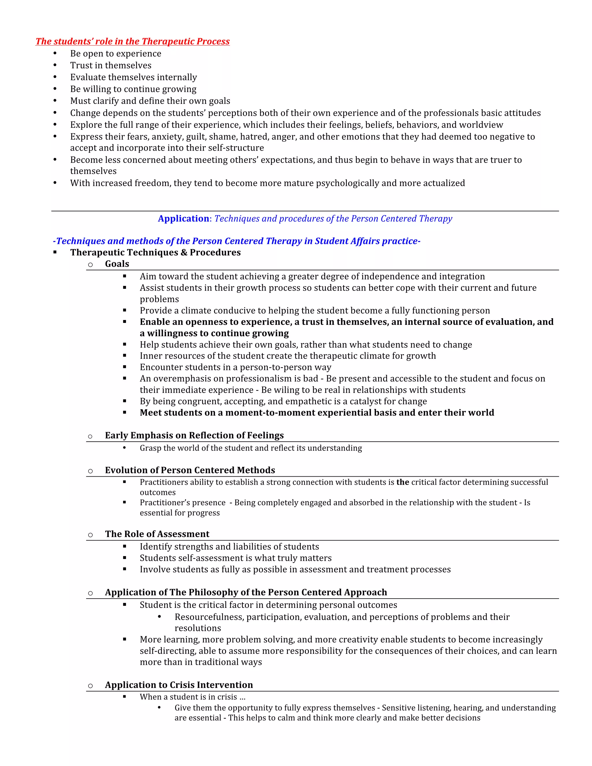 An Overview: Person Centered Therapy | PDF