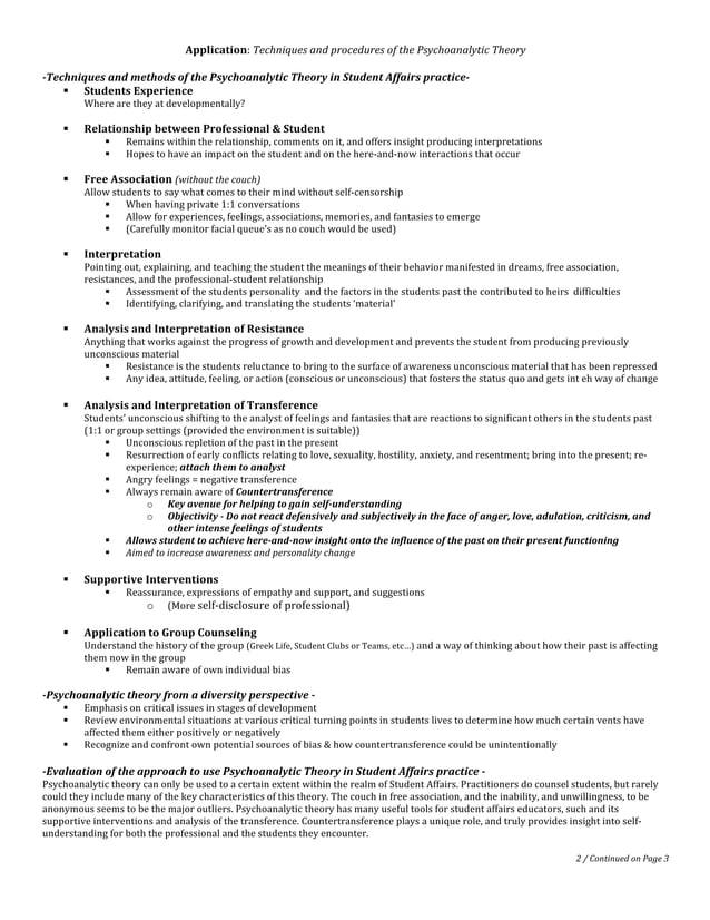 An Overview: Psychoanalytic Theory | PDF | Education