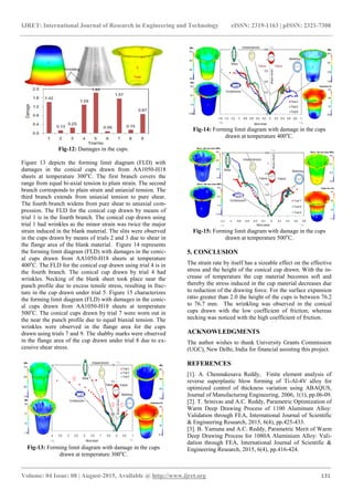 Formability of superplastic deep drawing process with moving blank holder for aa1050 h18 conical ...