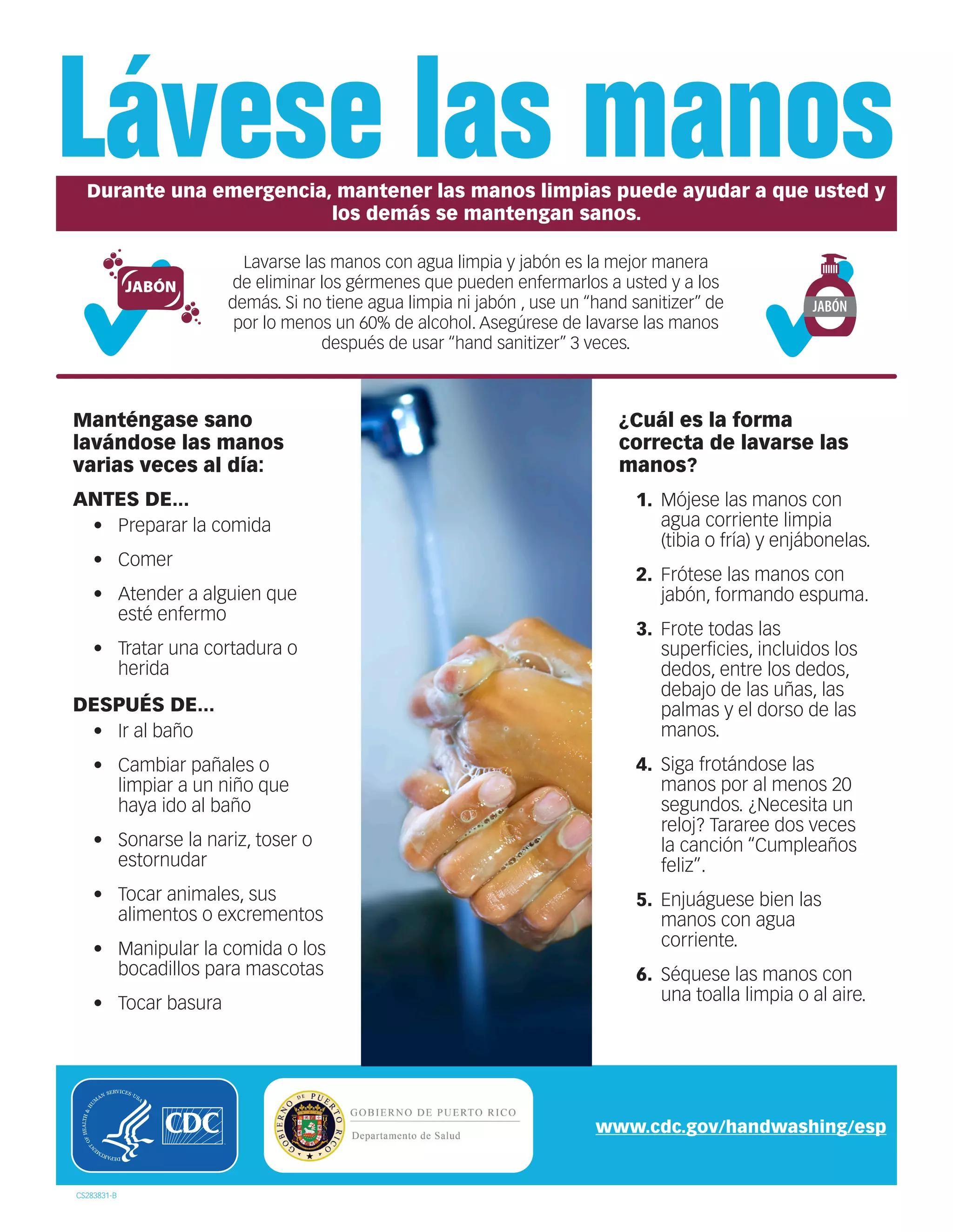 Forma correcta lavado de manos | PDF