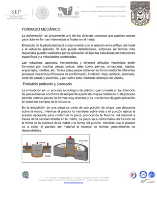 Formado mecanico y arranque de viruta | PDF