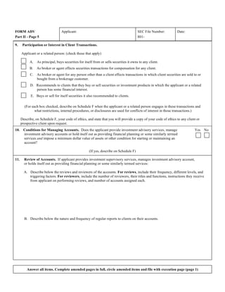 Form ADV Part II Schedule F | PDF | Stocks and Bonds | Personal Investing