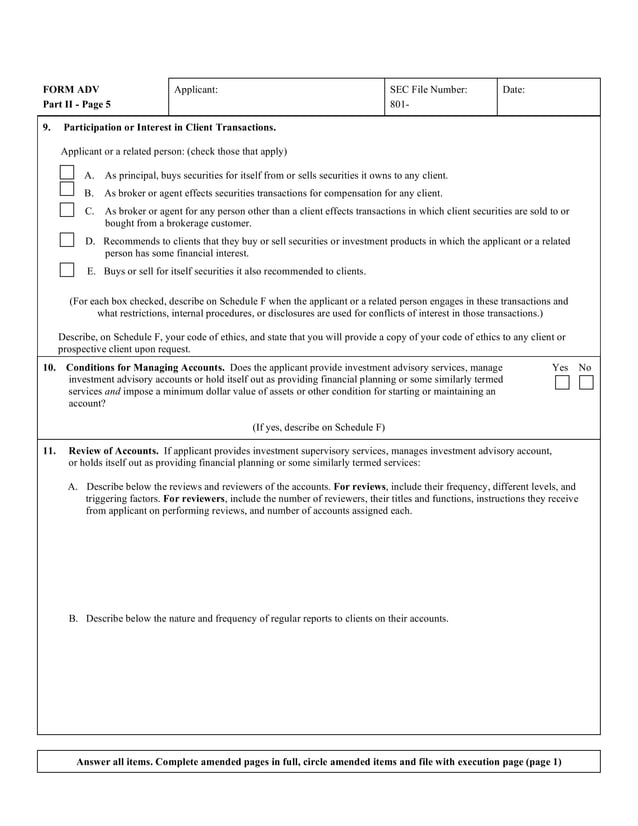 Form ADV Part II Schedule F | PDF