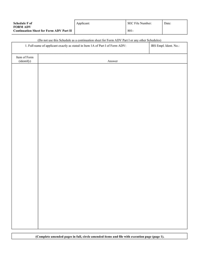 Form ADV Part II Schedule F | PDF | Stocks and Bonds | Personal Investing