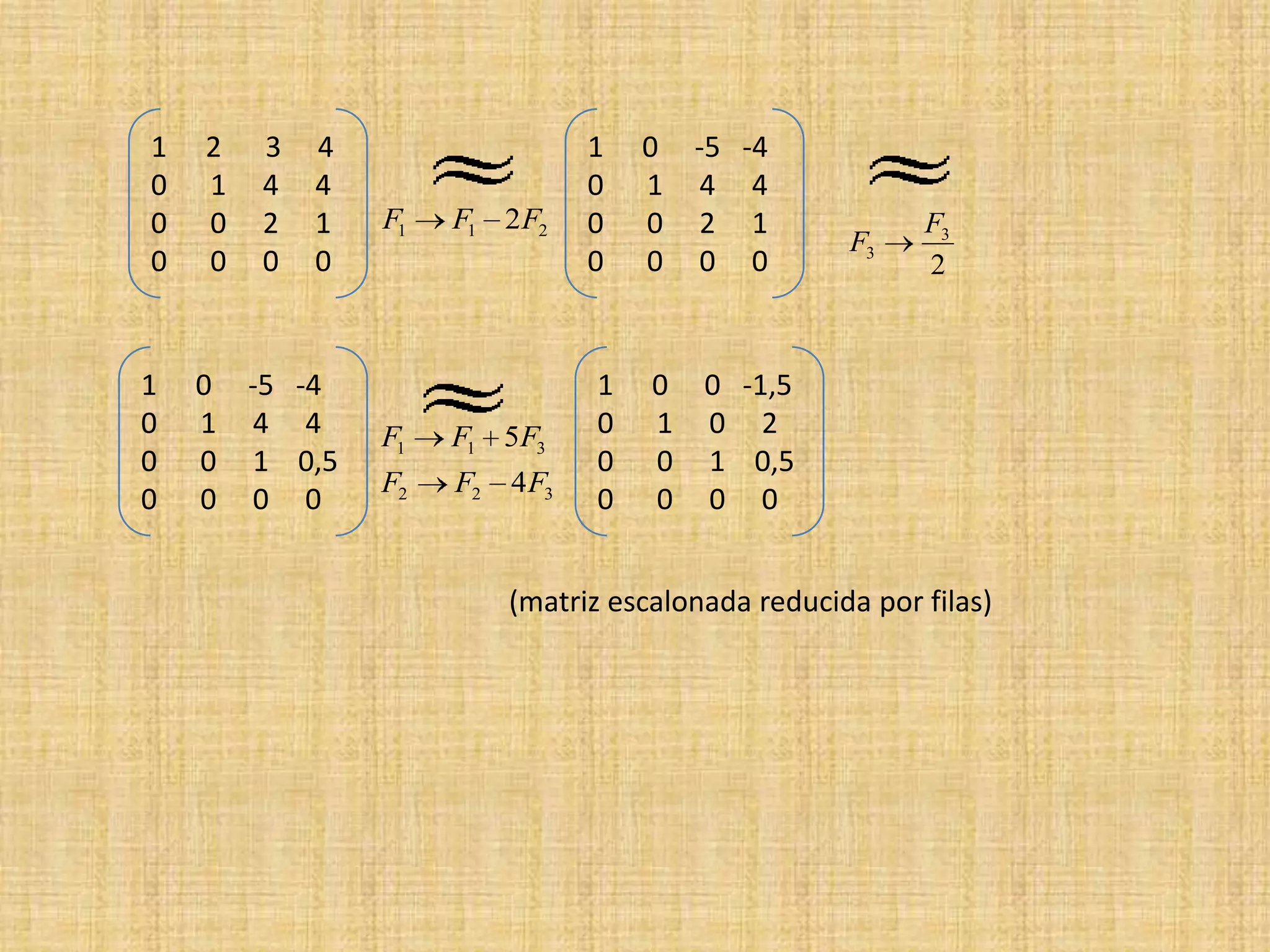 Forma escalonada de una matriz | PPTX