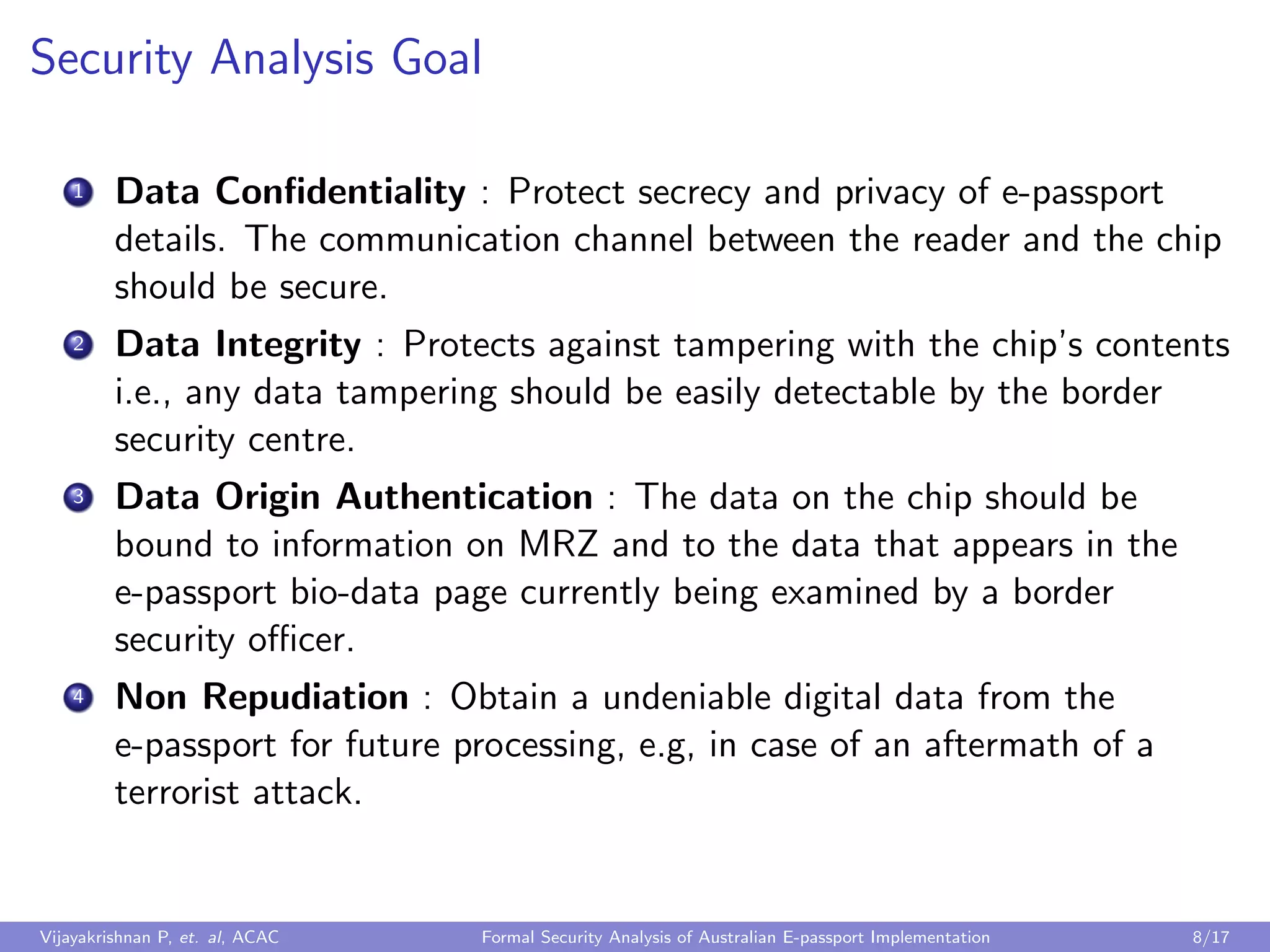 Formal Security Analysis of Australian ePassport Implementation | PDF