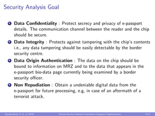 Formal Security Analysis of Australian ePassport Implementation | PDF