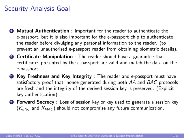 Formal Security Analysis of Australian ePassport Implementation | PDF