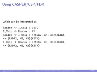 Formal Security Analysis of Australian ePassport Implementation | PDF