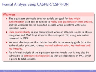 Formal Security Analysis of Australian ePassport Implementation | PDF