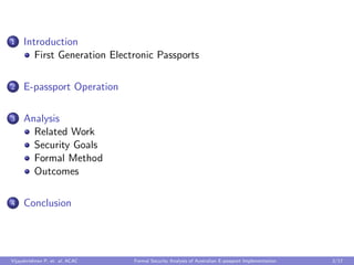 Formal Security Analysis of Australian ePassport Implementation | PDF