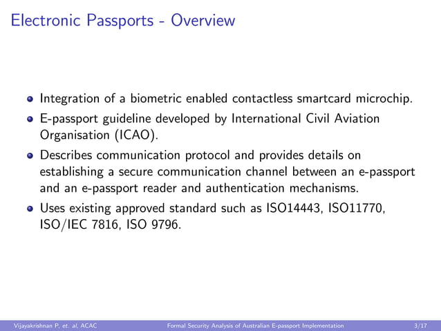 Formal Security Analysis of Australian ePassport Implementation | PDF