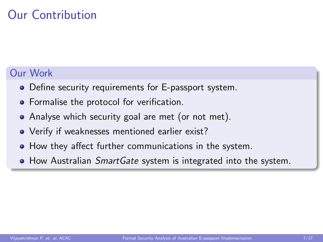 Formal Security Analysis of Australian ePassport Implementation | PDF