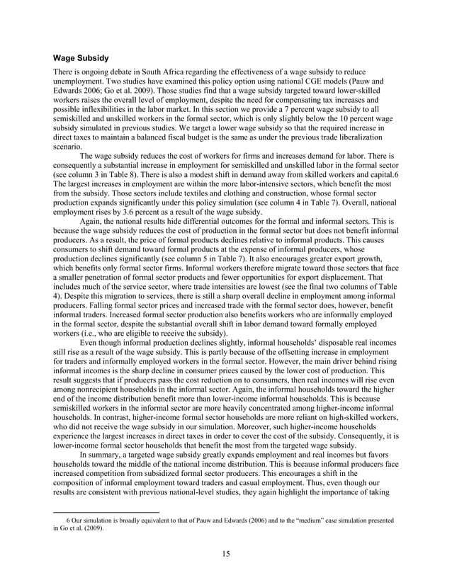 Formal informal economy linkages and unemployment in south africa | PDF