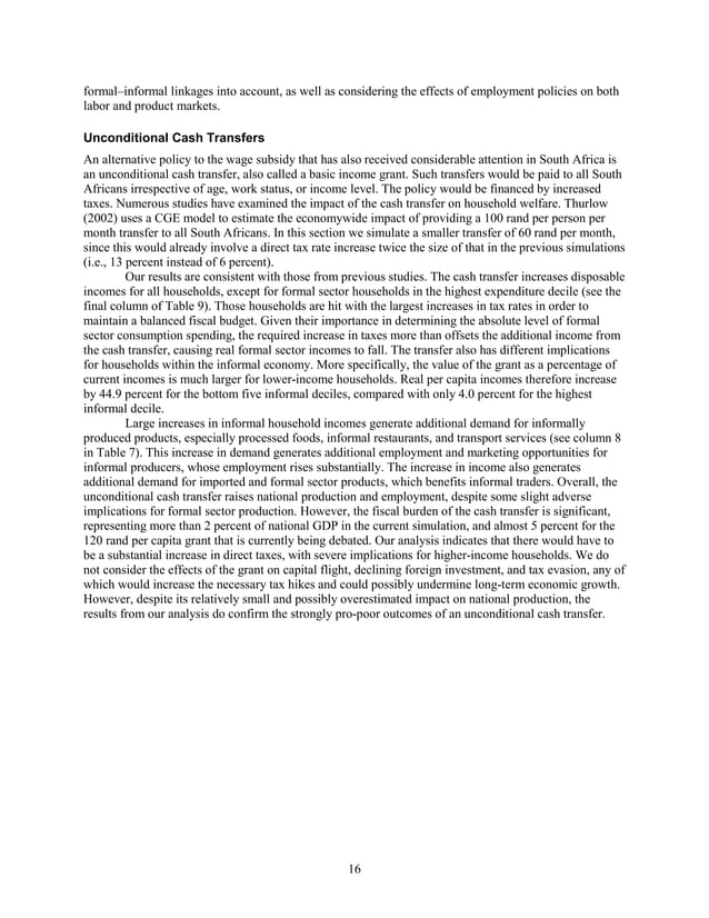 Formal informal economy linkages and unemployment in south africa | PDF