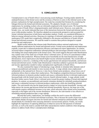 Formal informal economy linkages and unemployment in south africa | PDF
