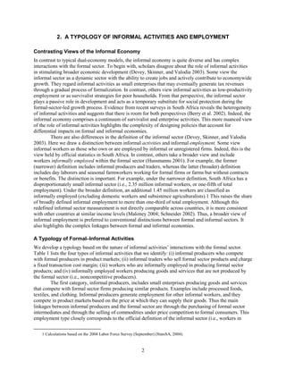 Formal informal economy linkages and unemployment in south africa | PDF