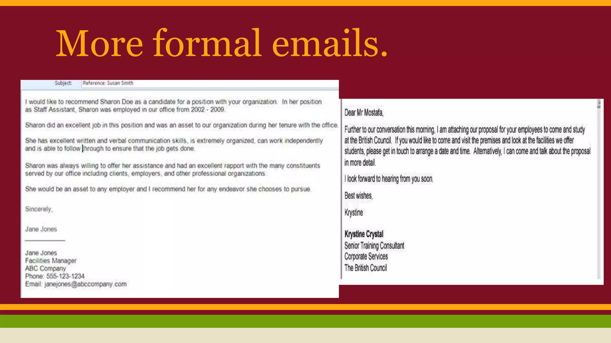 Formal informal letters and emails. | PPTX