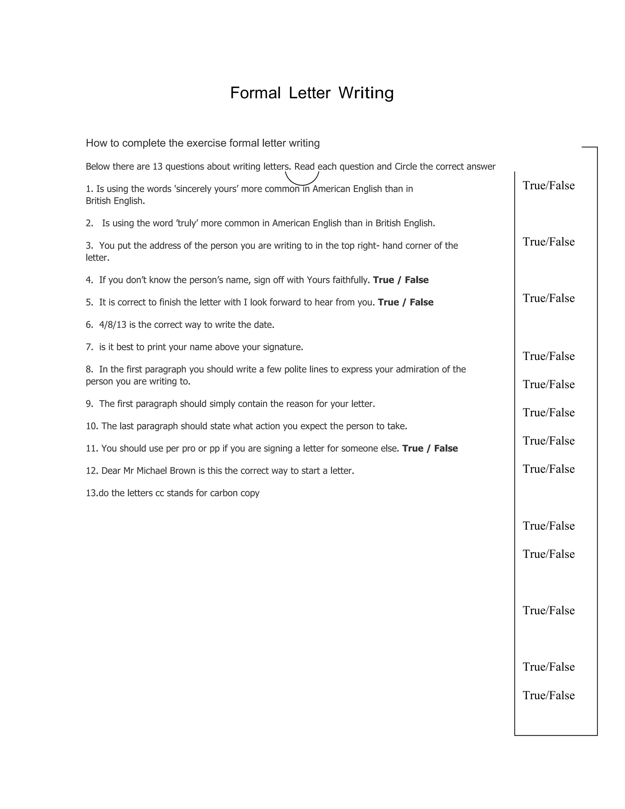 Formal letter-writing | PDF