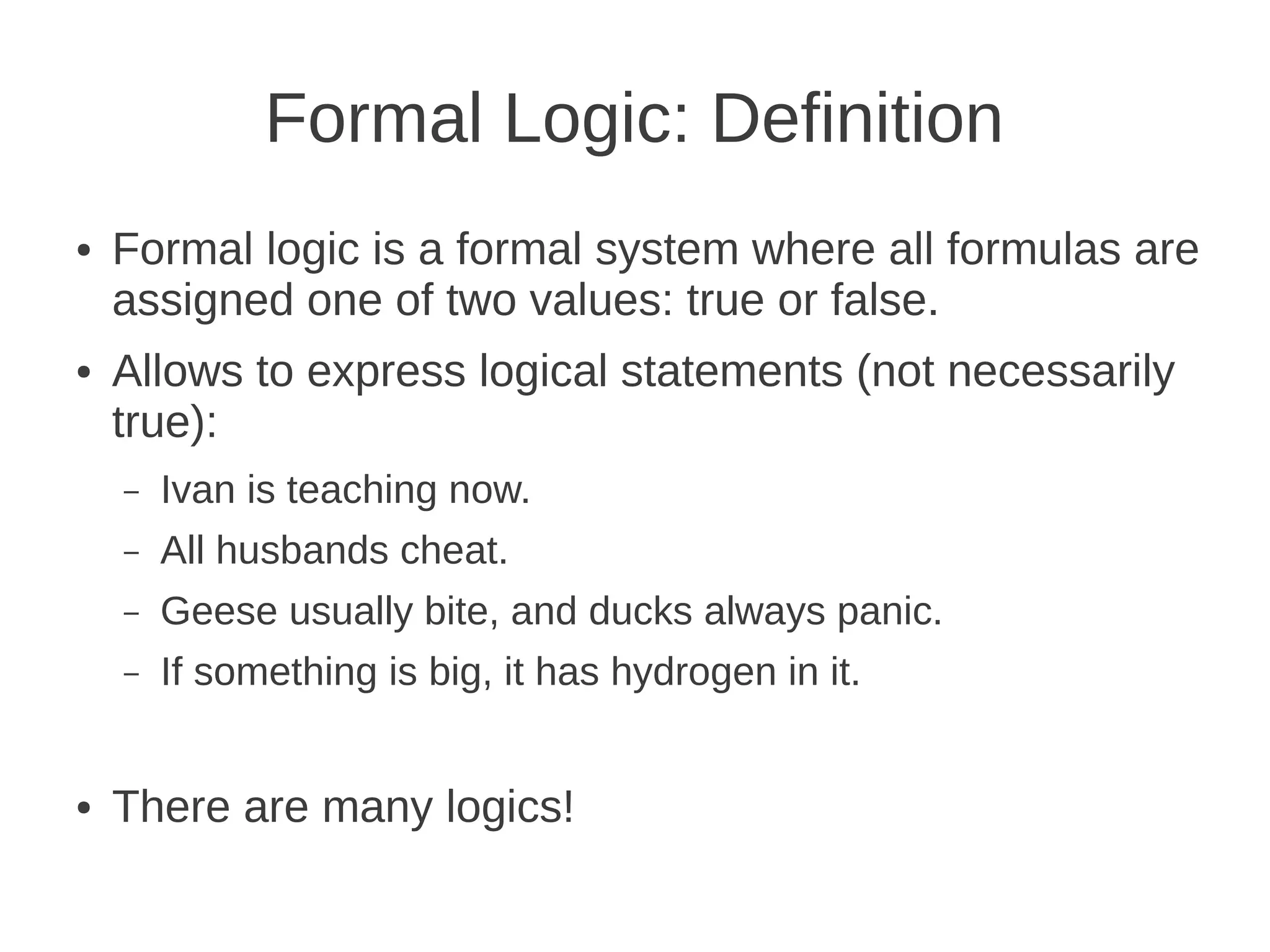 Formal Logic: Teaching Practice | PDF