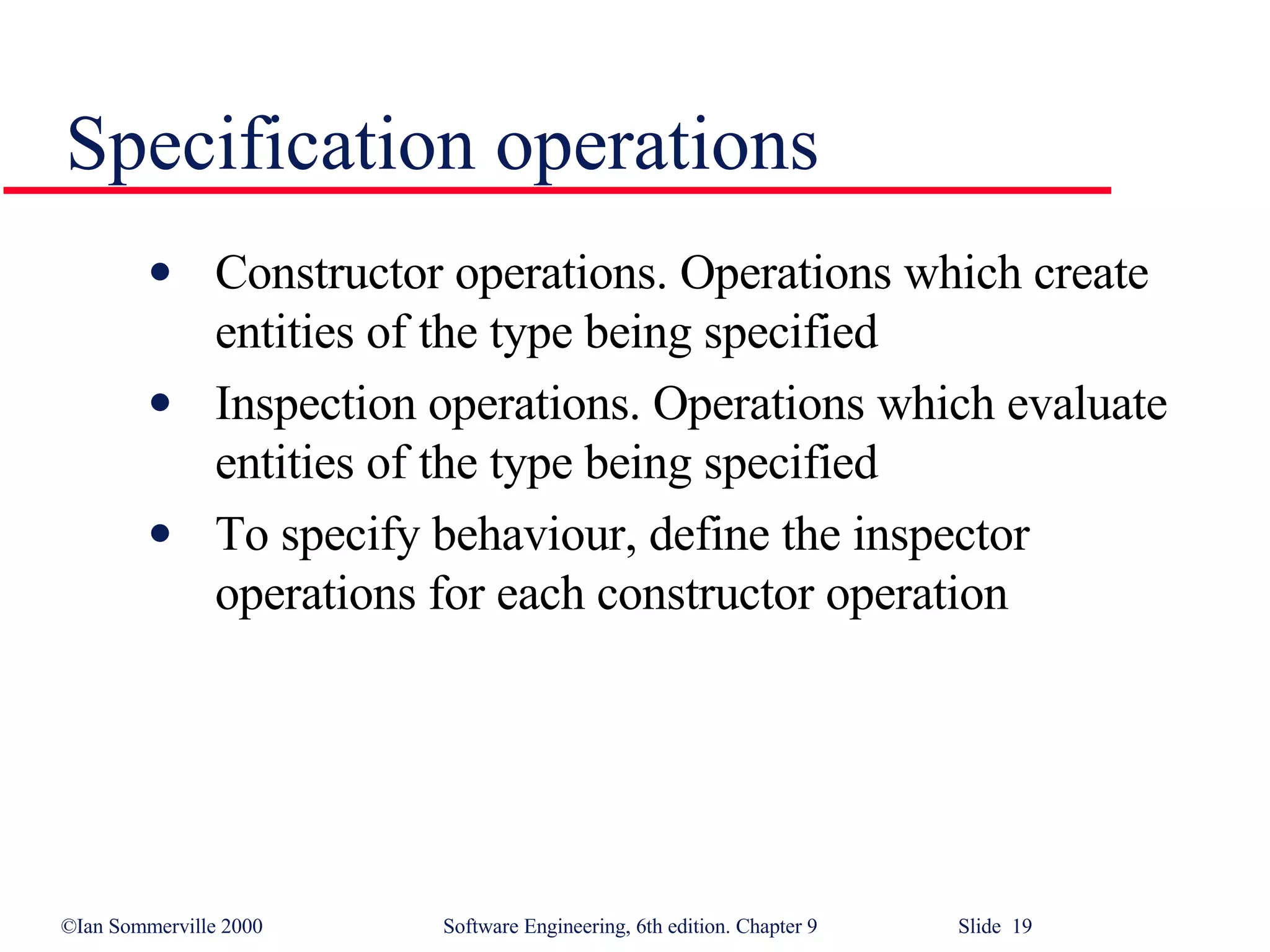 Formal Specification In Software Engineering Se9 Ppt Programming