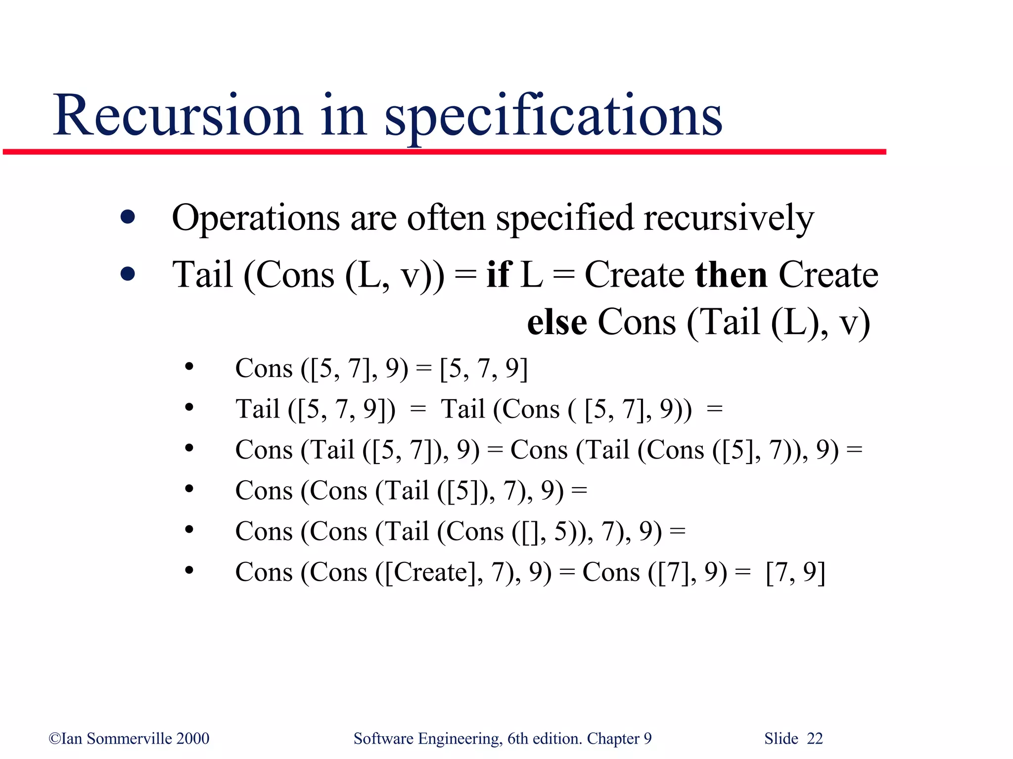 Formal Specification in Software Engineering SE9 | PPT
