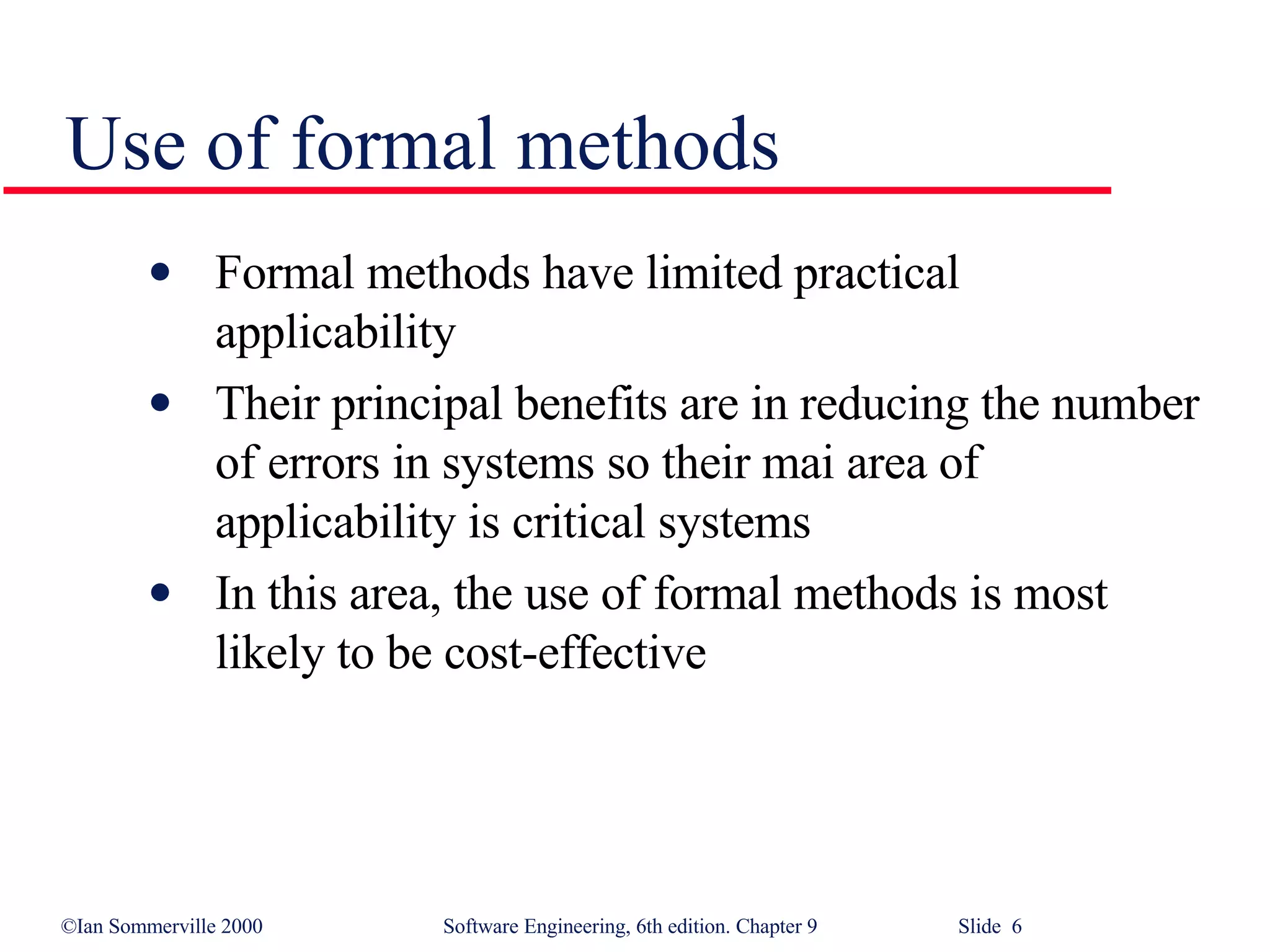 Formal Specification In Software Engineering Se9 Ppt