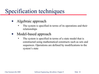 Formal Specification in Software Engineering SE9 | PPT