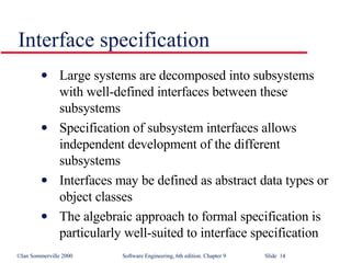 Formal Specification in Software Engineering SE9 | PPT