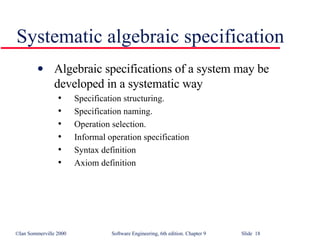 Formal Specification in Software Engineering SE9 | PPT
