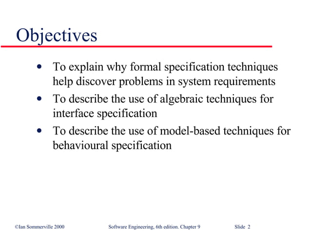 Formal Specification in Software Engineering SE9 | PPT | Programming ...
