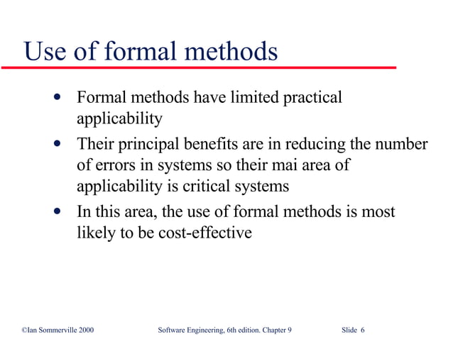 Formal Specification in Software Engineering SE9 | PPT | Programming ...