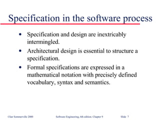 Formal Specification in Software Engineering SE9 | PPT