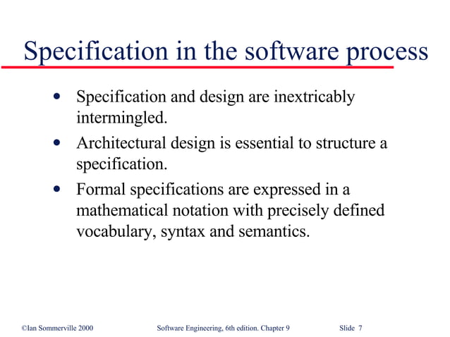 Formal Specification in Software Engineering SE9 | PPT | Programming ...