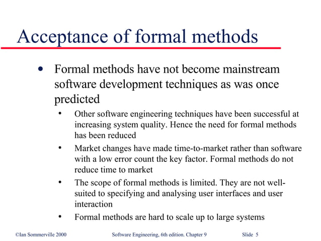 Formal Specification In Software Engineering Se9 Ppt