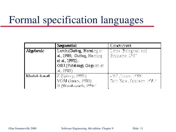 Formal Specification In Software Engineering Se9
