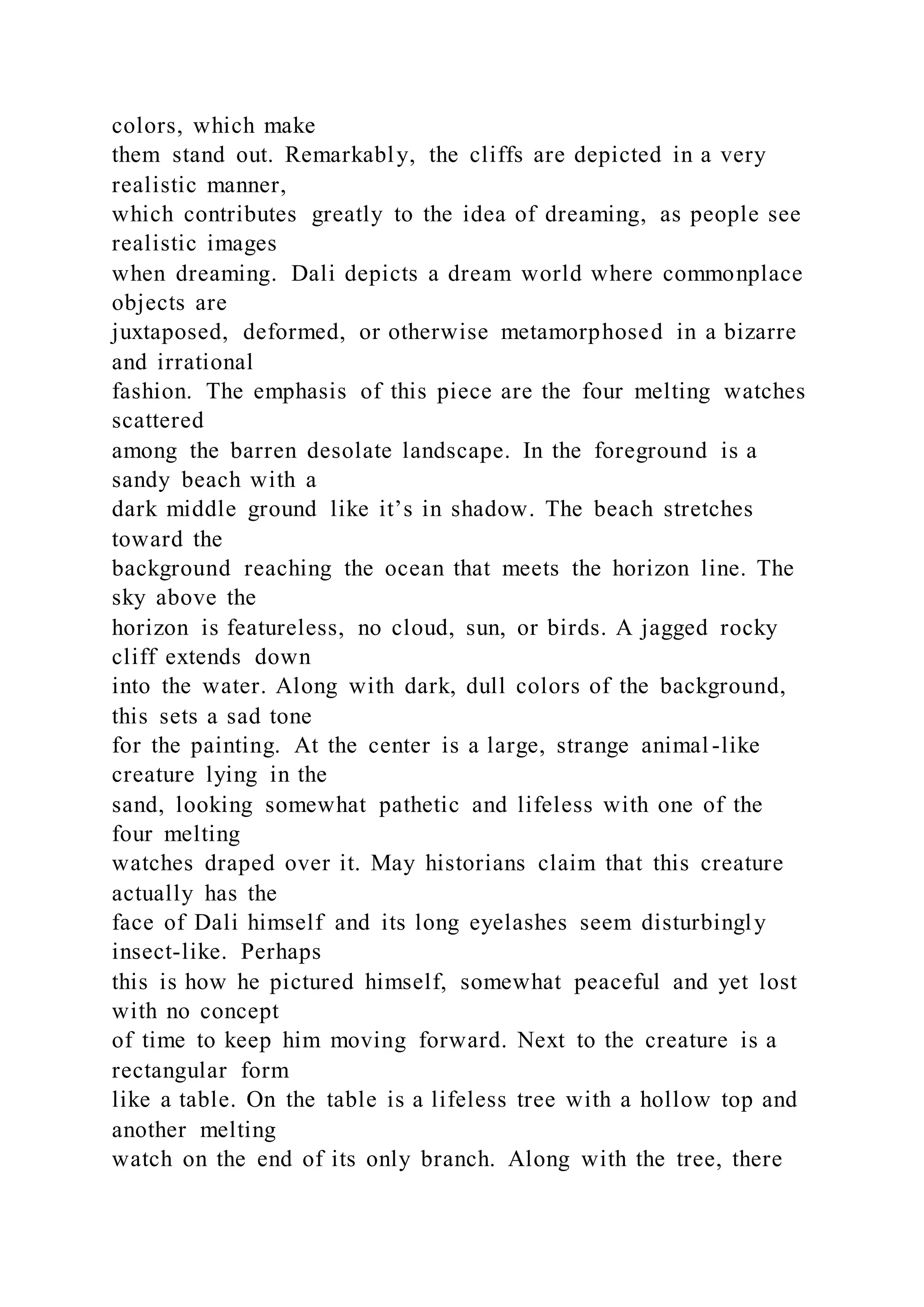 Formal Analysis of an Artwork The formal analysis paper uses | DOCX