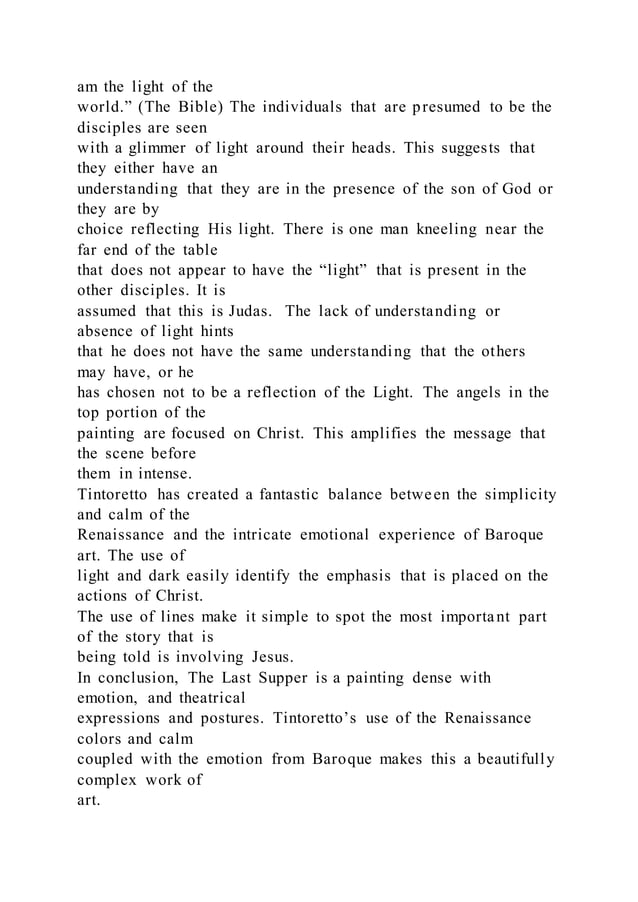 Formal Analysis of an Artwork The formal analysis paper uses | DOCX ...