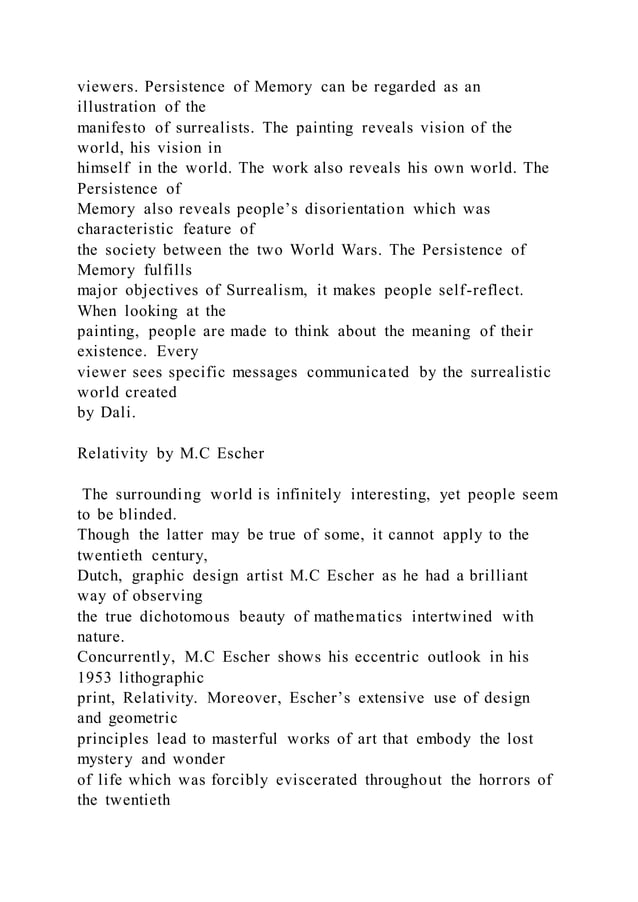 Formal Analysis of an Artwork The formal analysis paper uses | DOCX ...