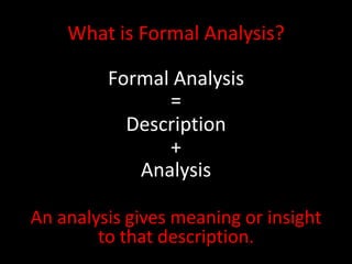 Formal analysis tutorial 2 d | PPTX