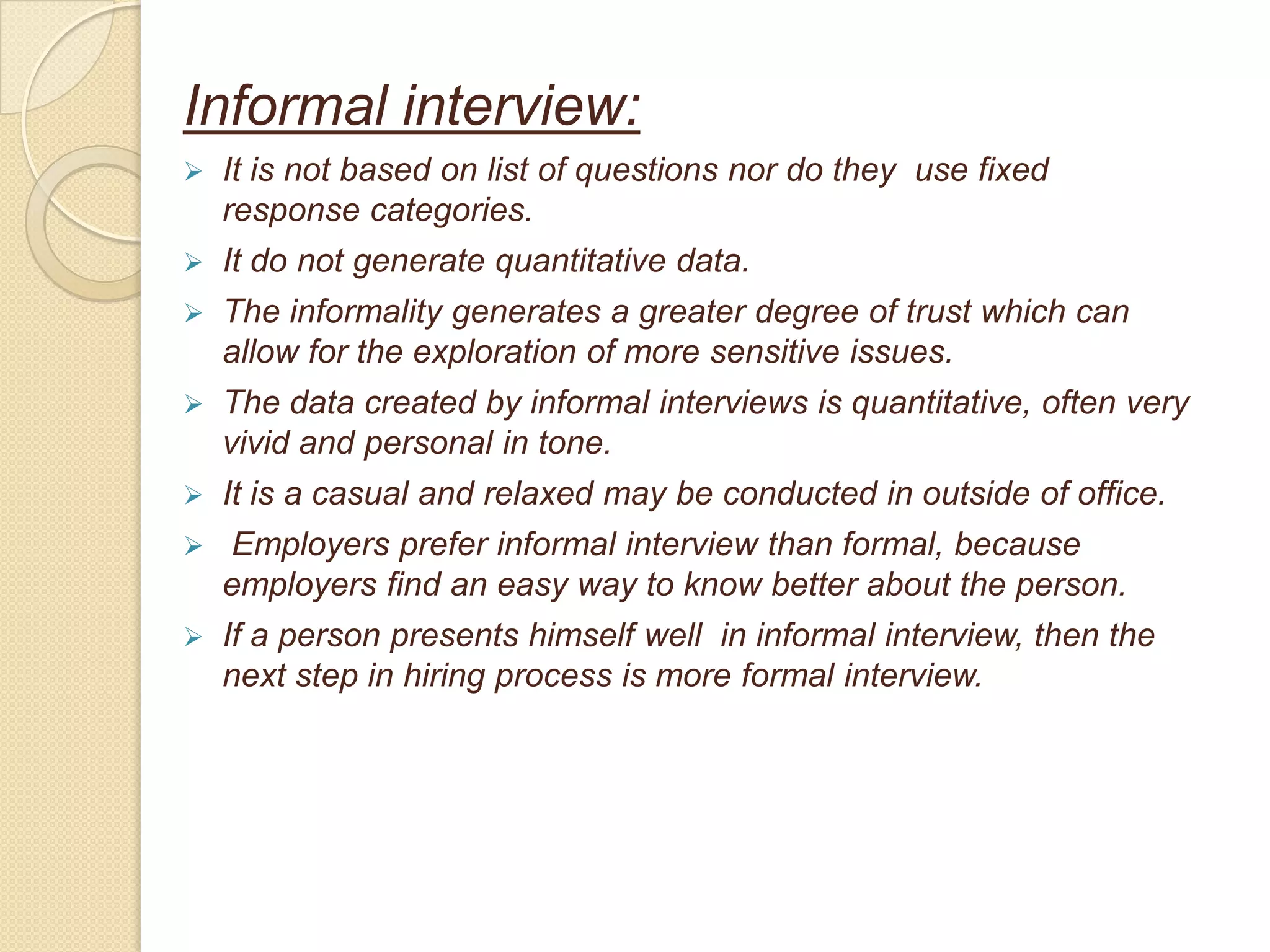 Formal and informal interview | PPTX