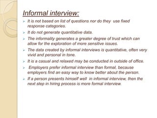 Formal and informal interview | PPTX