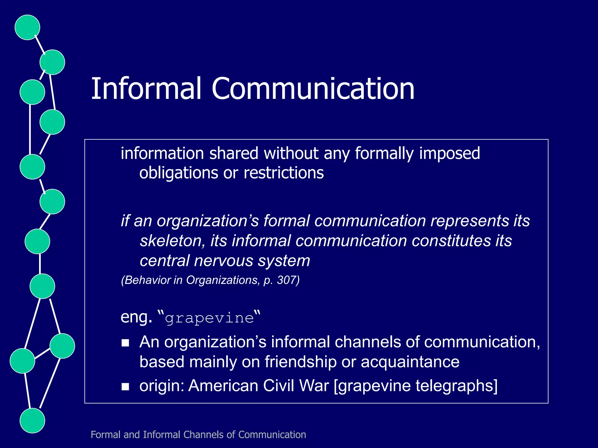 Formal and informal channels of communication | PPTX