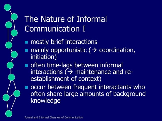 Formal and informal channels of communication | PPTX | Computer ...