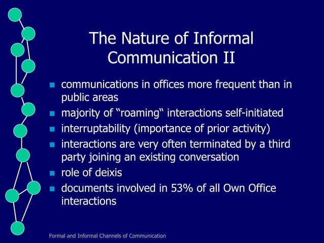 Formal and informal channels of communication | PPTX | Computer Networking | Computing