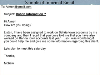 Formal and Informal email writing | PPTX