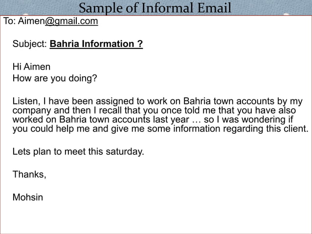 Formal and Informal email writing | PPTX | Email | Internet